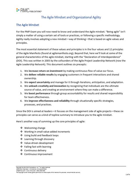 The Agile Mindset Pdf Agile Software Development Mindset