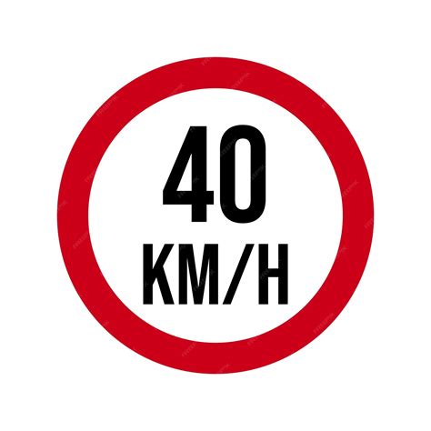 Premium Vector Speed Limit 40 Kmh