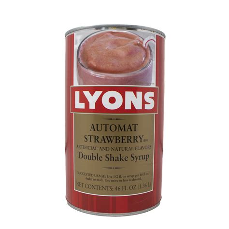 Lyons Automat Strawberry Double Strength Shake Syrup Number 5 Can 6