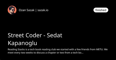 street coder sedat kapanoglu — ozan sazak