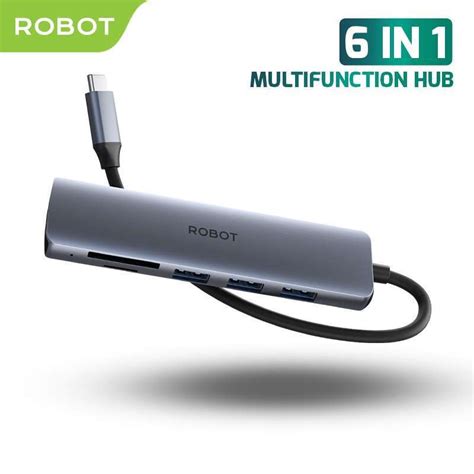 Jual Robot HT360 Multiport 6 In1 USB Type C HUB Adapter Di Seller Ganesha Computer Store Karet