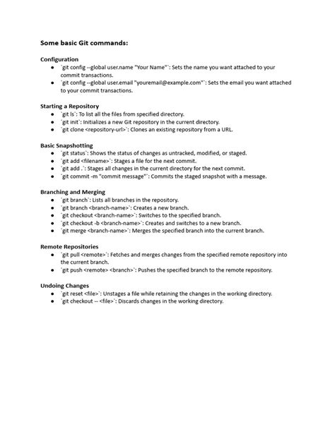 Basic Git Commands Pdf