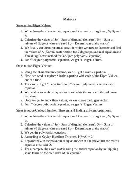 Matrices Notes Pdf Matrices Notes Pdf