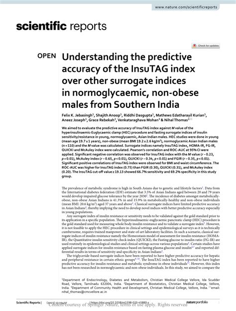 Pdf Understanding The Predictive Accuracy Of The Insutag Index Over Other Surrogate Indices In