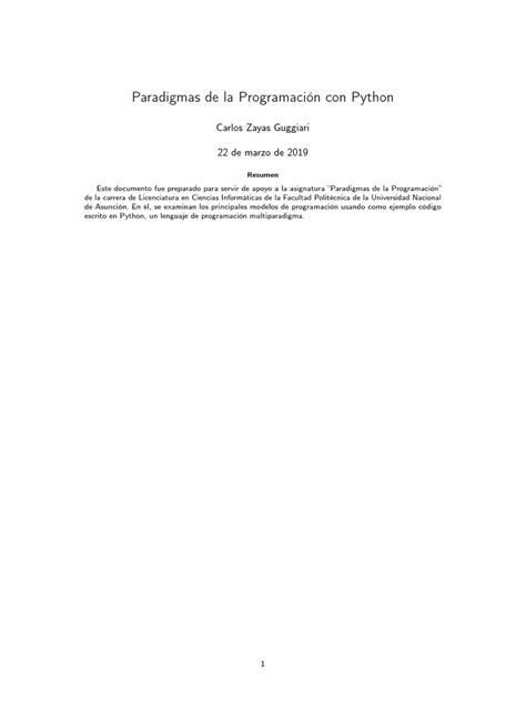 Paradigmas De Programación Con Python Pdf Lenguaje De Programación