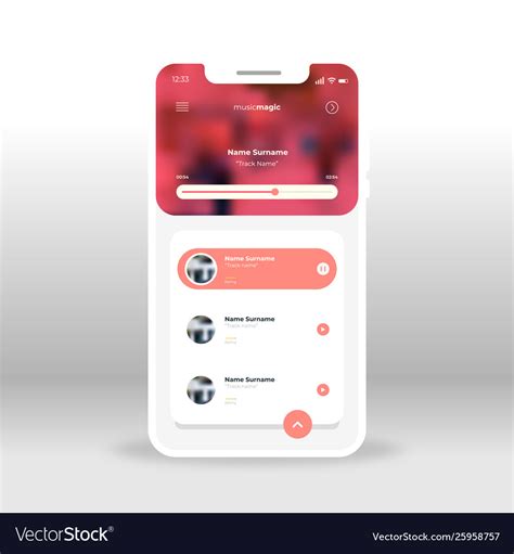Red Magic Music Ui Ux Gui Screen For Mobile Apps Vector Image