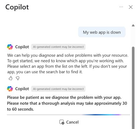 App Service で Microsoft Copilot In Azure を使用して迅速にアプリのトラブルシューティングを行う