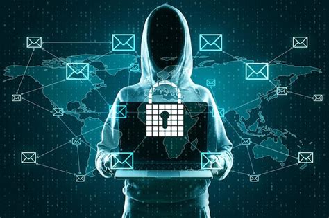 Premium Photo Hacker Using Laptop With Abstract Padlock Network