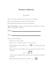 Practice Midterm Solution Pdf Statistic Midterm Spring 2018 This Is A Closed Book Closed Notes