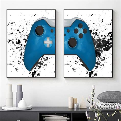 Gaming Artwork Gamer Canvas Wall Art Race Game Room Poster Prints Gamepad Posters Wall Pictures