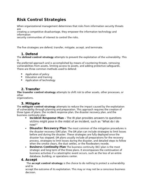 Risk Control Strategies And Selecting A Risk Control Strategy Pdf Risk Cost Benefit Analysis