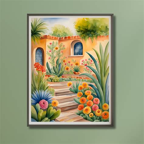 Mexican Botanical Garden Printable Art Mexican Culture Print Mexican