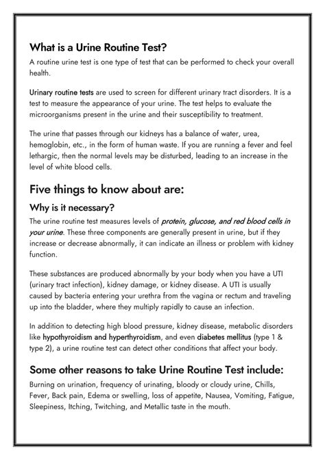 Ppt 5 Things You Should Know About Urine Routine Test Powerpoint