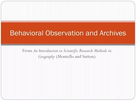 Ppt Effective Behavioral Observation Methods In Geography Powerpoint