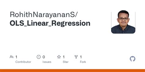 github rohithnarayanans ols linear regression