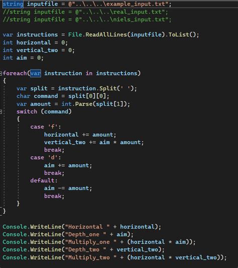 2021 Day 2 Part 2 C Python Scratch 3 Different Solutions To The