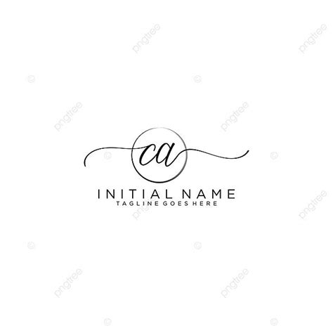 Vector Template Of A Circular Ca Logo With Handwritten Initials Vector Stylish White Brush