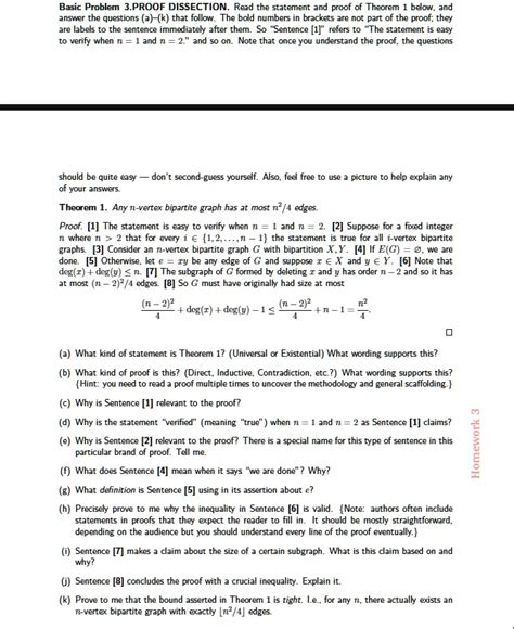 Solved Basic Problem Proof Dissection Read The Statement And Proof Of Theorem Below And