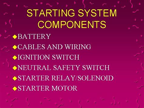 STARTER SYSTEM DIAGNOSIS AND SERVICE STARTING SYSTEM COMPONENTS