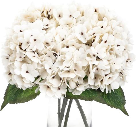 Kimuras Cabin 6pcs Fake Flowers Artificial Silk Hydrangeas