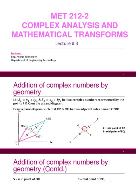 3 Geometrical Representation Of Complex Numbers Pdf Complex Number