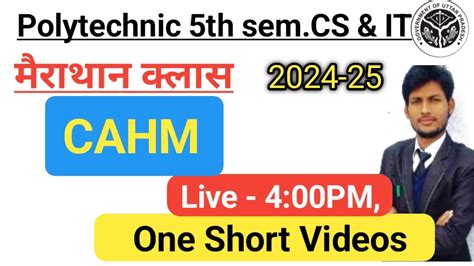 🛑live cahm mairathaan class l polytechnic 5th sem cs and it all in