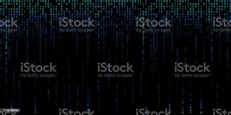 Blue Cyber Background Of Binary Code Digits Stock Illustration