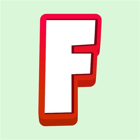 녹색 배경의 빨간색과 흰색 문자 F 프리미엄 벡터