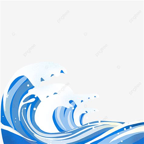파도 푸른 바다 일러스트 파도와 파도 패턴 간단한 파도 Png 일러스트 및 Psd 이미지 무료 다운로드 Pngtree