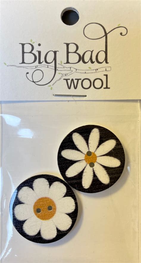 Big Bad Wool White Daisy Buttons Noma Knits