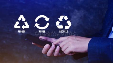 Reduce Reuse Recycle Symbol With Using Touching Virtual Touchscreen Interface Background