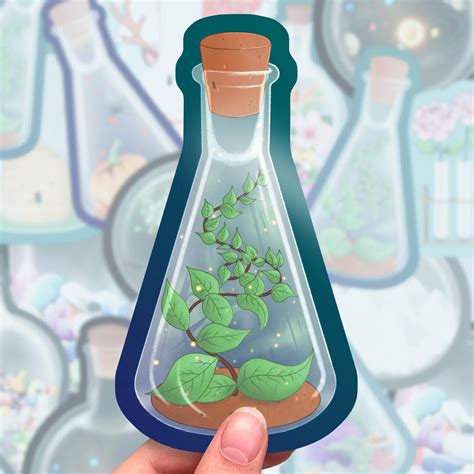 Conical Flask Plant Sticker Vinyl Sticker Science Sticker Etsy