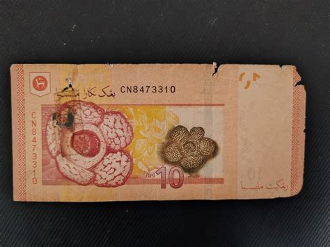 12th Series Malaysia Rm10 Sign Zeti Black Raffesia Banknote Hobbies