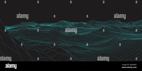 D Rendered Illustration Of Terrain Wireframe Mesh Stock Vector Image Art Alamy