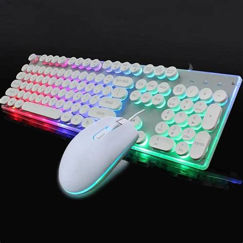 Luminous Wired Keyboard Mouse Set V6 Mouse Black Keyboard Usb Crystals
