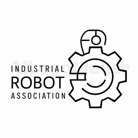 Logo Design For Industrial Robot Association Minimalistic Gearinspired Robot Logo Ai Logo Maker
