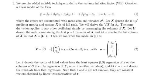 Solved 1 We Use The Added Variable Technique To Derive The