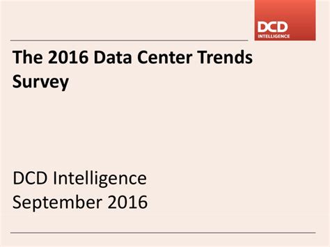 2016 Data Center Trends Survey Report