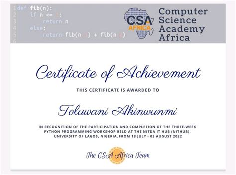 Toluwani Akinwunmi On Linkedin Programming Python Csaa Africa Thankyou