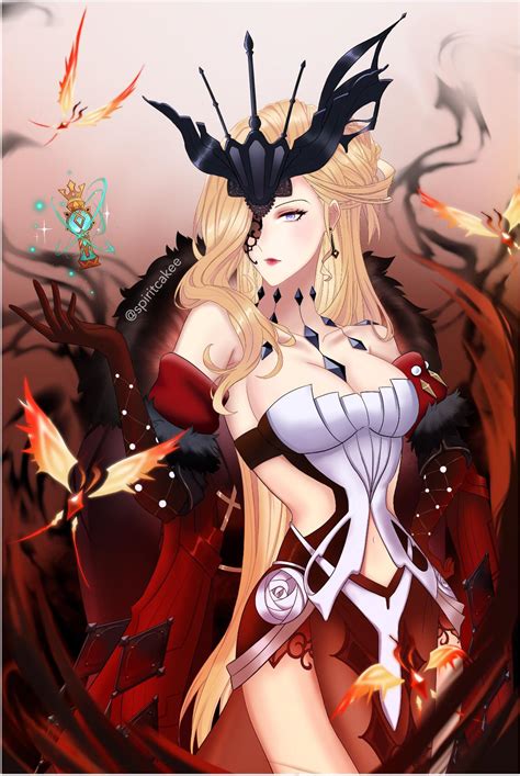 Signora And Crimson Lotus Moth Genshin Impact Drawn By Spiritcake Danbooru