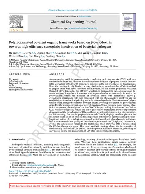 Pdf Polyrotaxanated Covalent Organic Frameworks Based On β Cyclodextrin Towards High