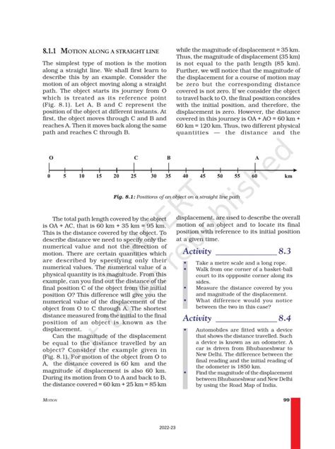 Ncert Book For Class 9 Science Chapter 8 Motion