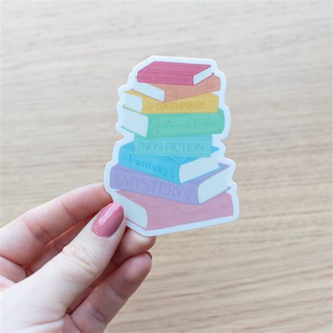 genre book stack vinyl sticker little inklings design