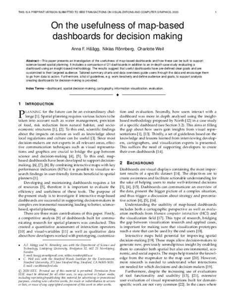 Pdf On The Usefulness Of Map Based Dashboards For Decision Making Niklas Rönnberg