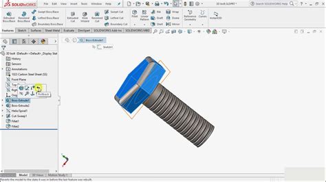 3d Feature Manager Design Tree Solid Works Tutorial Youtube