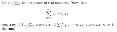 Solved Let An Be A Sequence Of Real Numbers Prove That Co