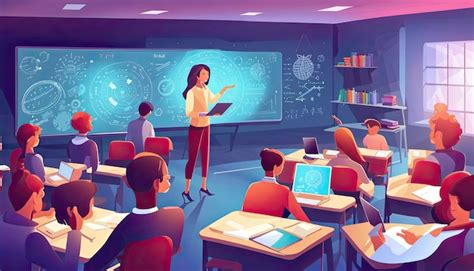 Premium Ai Image Vector Online Learning Concept Depicting A Modern Classroom Environment