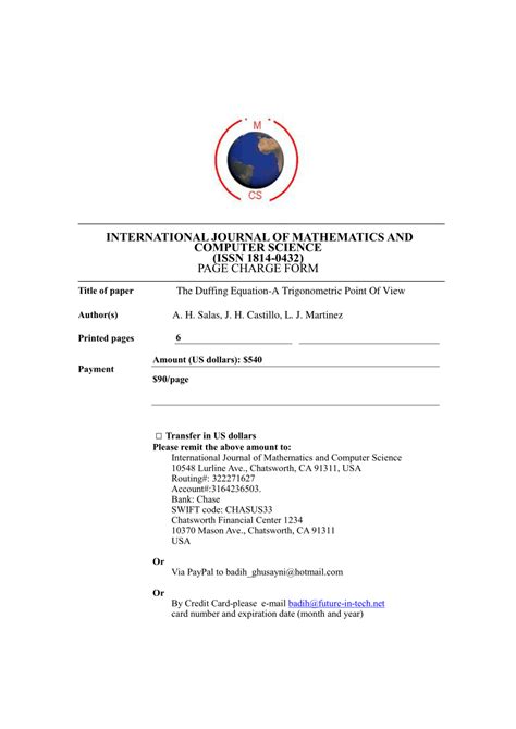 Pdf Title Of Paper The Duffing Equation A Trigonometric Point Of View