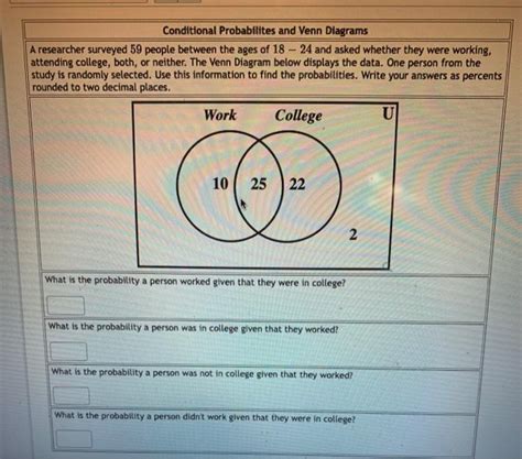 Solved Conditional Probabilites And Venn Diagrams A