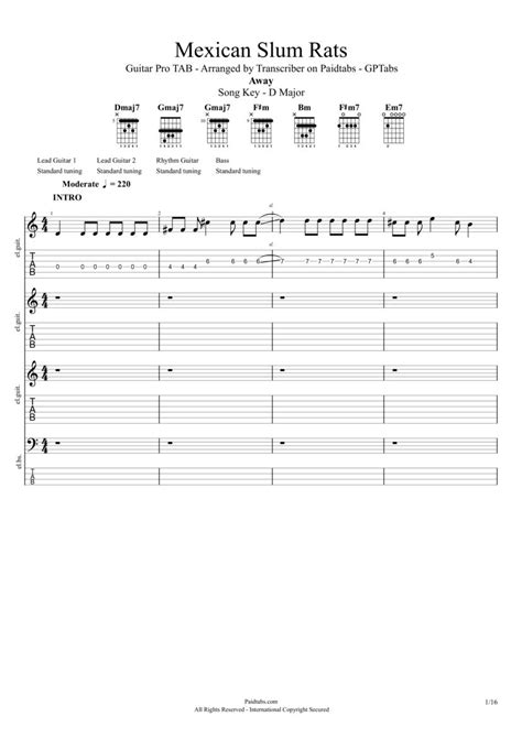 Mexican Guitar Chords